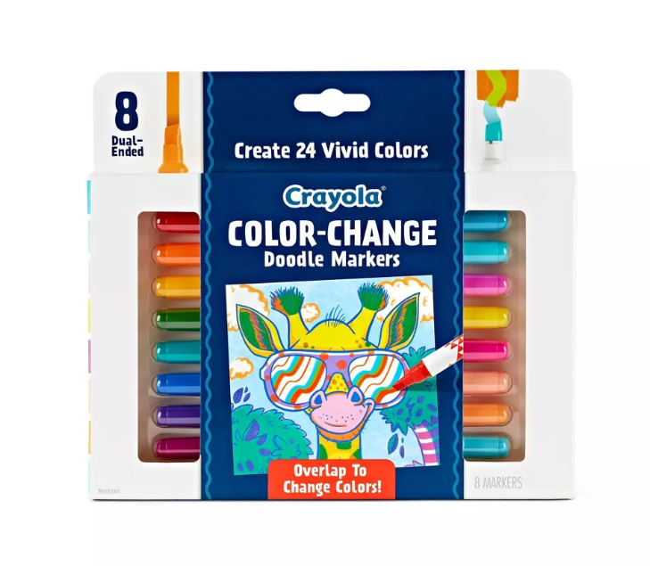 Crayola Doodle & Draw Colour Change Markers 8 Pack – Toyworld NZ
