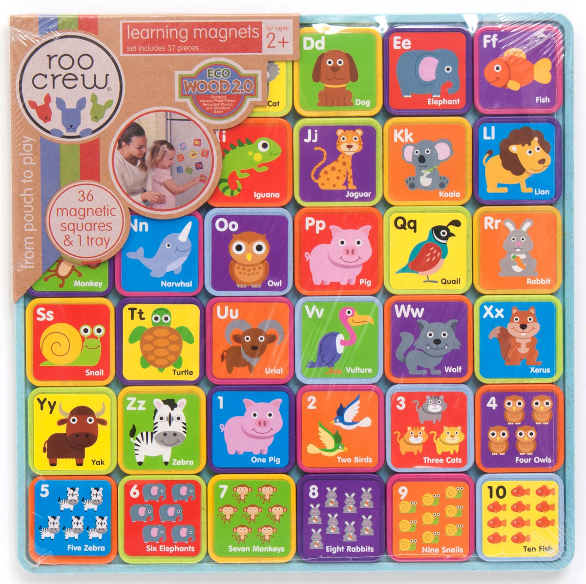 Roo Crew Eco Wood 2.0 Learning Magnets 37 Piece – Toyworld NZ