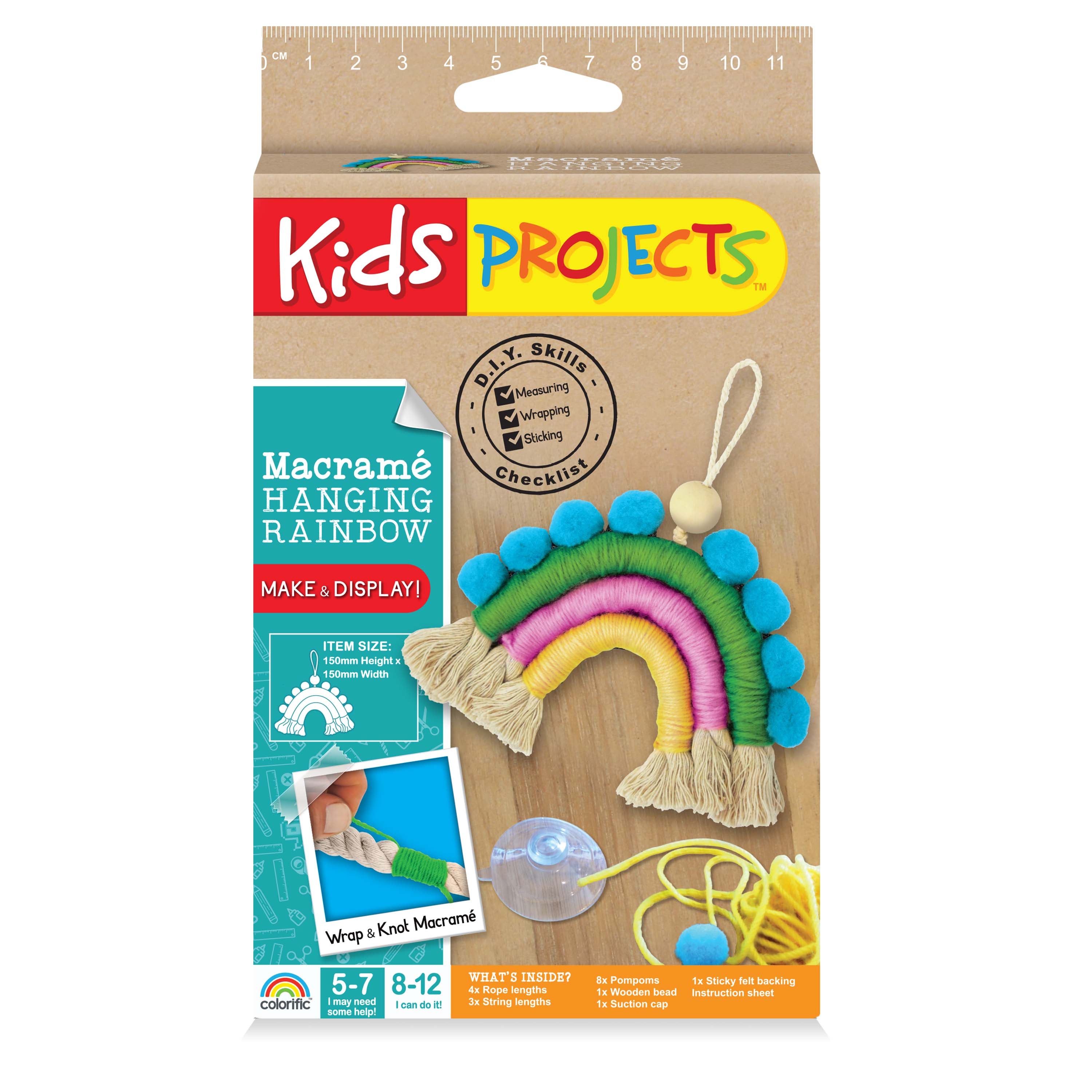 Kids Projects Colourific Make & Display Macrame Hanging Rainbow ...