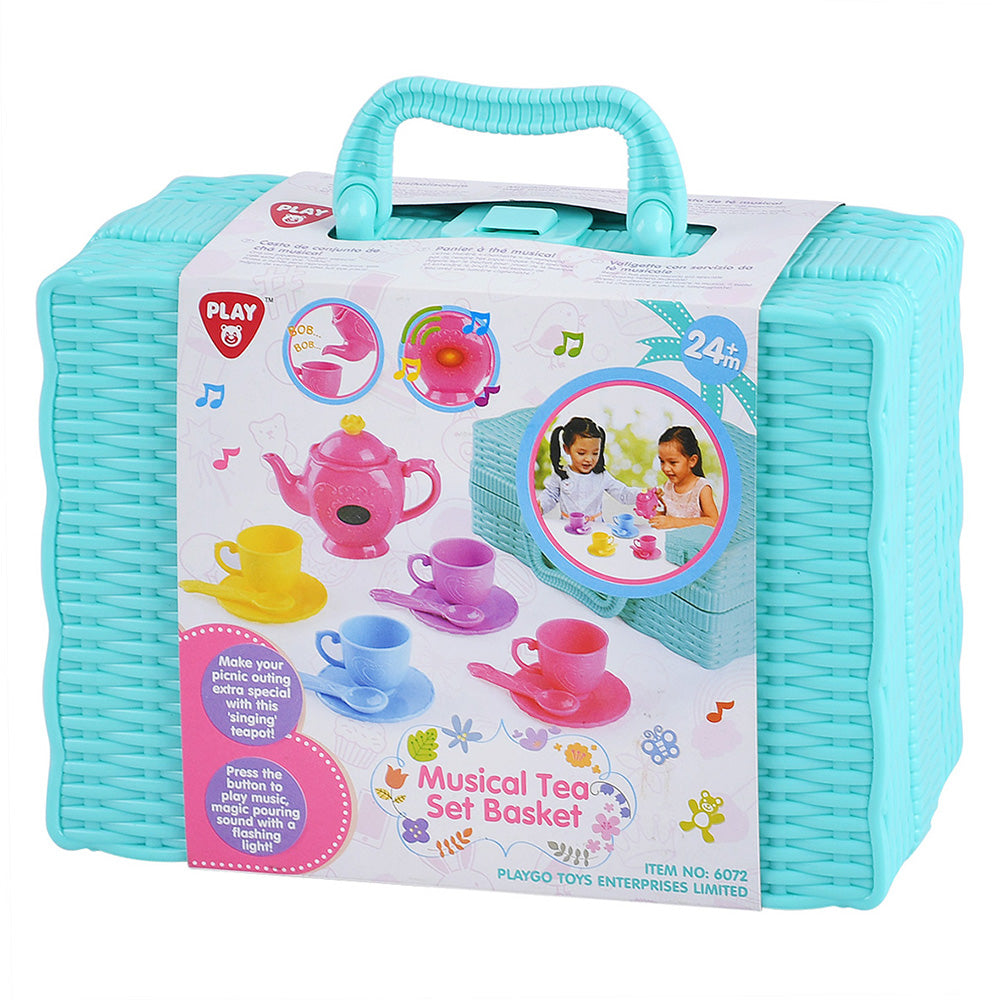 Playgo Toys Battery Operated Musical Tea Set Basket – Toyworld NZ