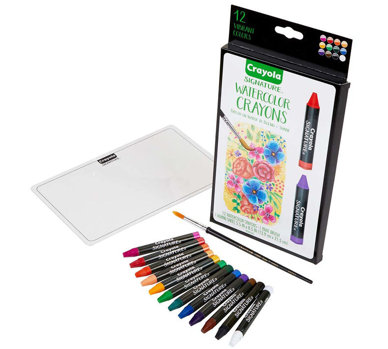 Crayola Signature Water Colour Crayons 12 Pack – Toyworld NZ