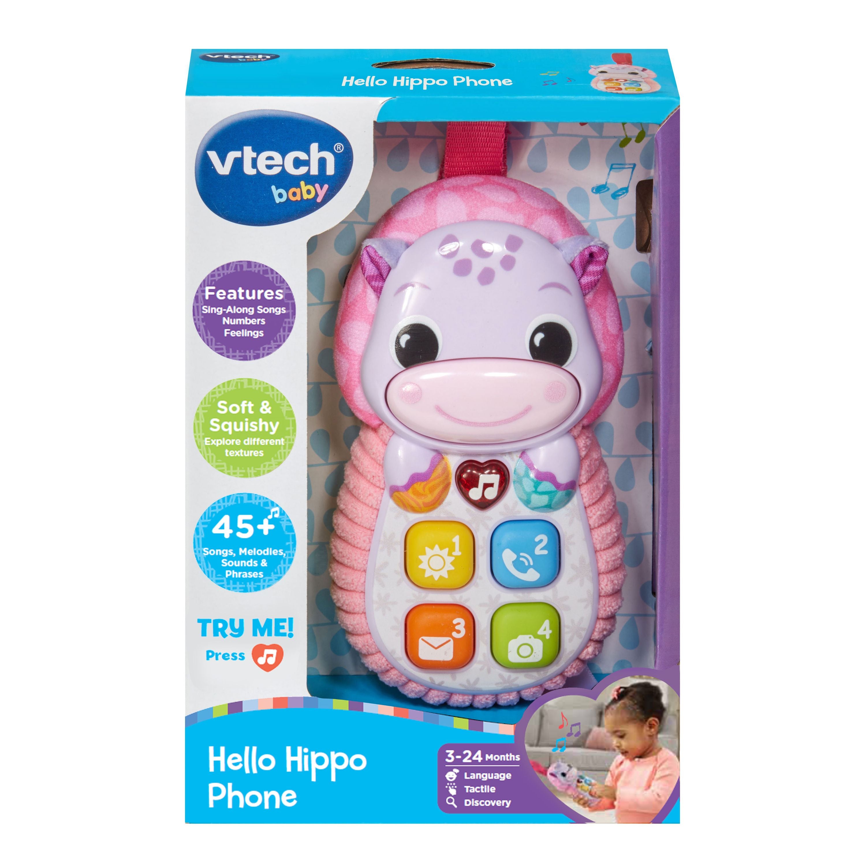 VTech Hello Hippo Phone - Pink – Toyworld NZ