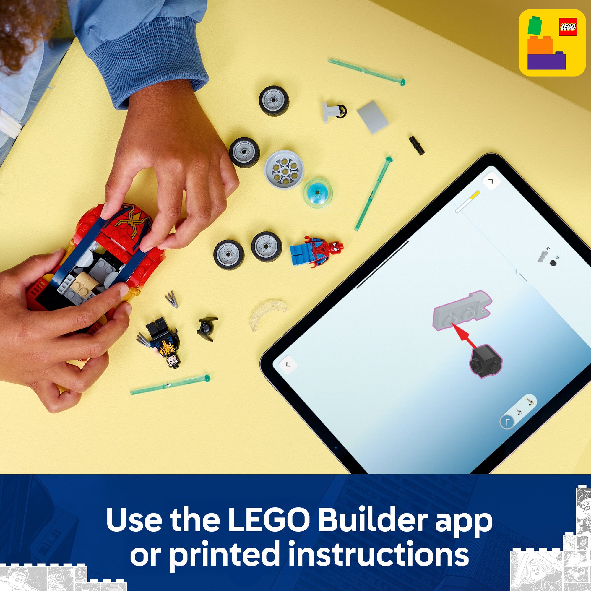 LEGO 76336 Marvel Super Heroes Spider-Man Car vs. Venomized Wolverine ...