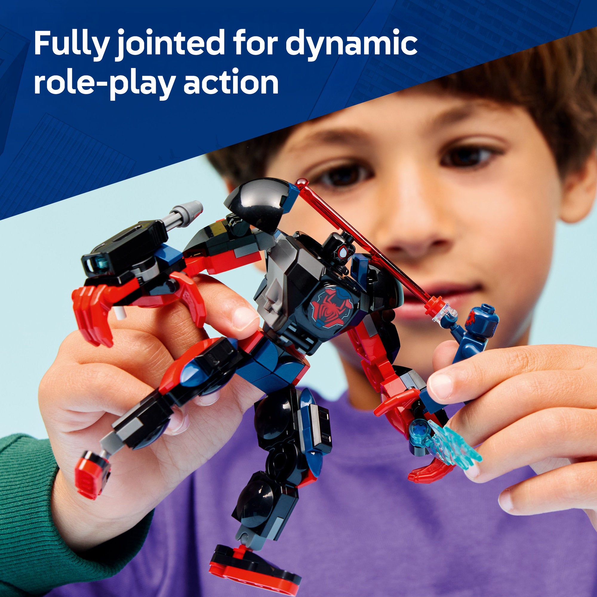 LEGO 76337 Marvel Super Heroes Miles Morales Mech vs. Spider-Man 2099 ...