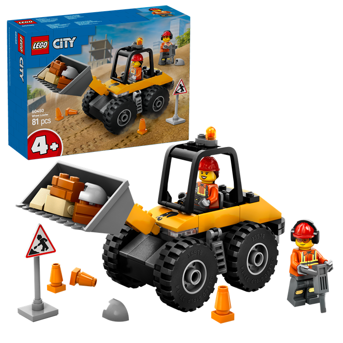 LEGO 60450 City Yellow Construction Wheel Loader – Toyworld NZ