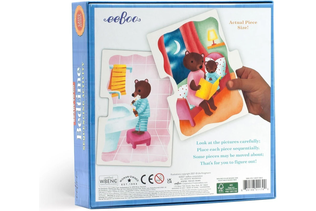 Eeboo Ready To Go Puzzle - Bedtime – Toyworld NZ