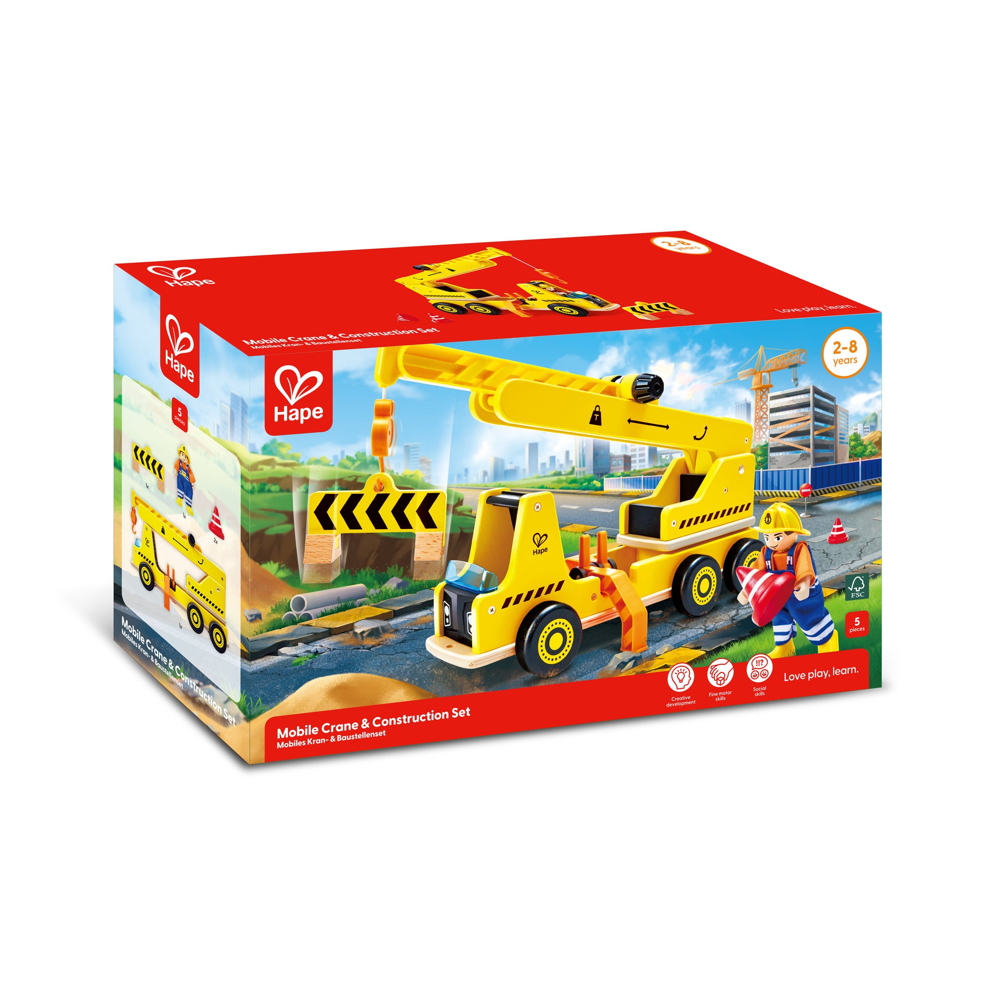 Hape Mobile Crane & Construction Set – Toyworld NZ