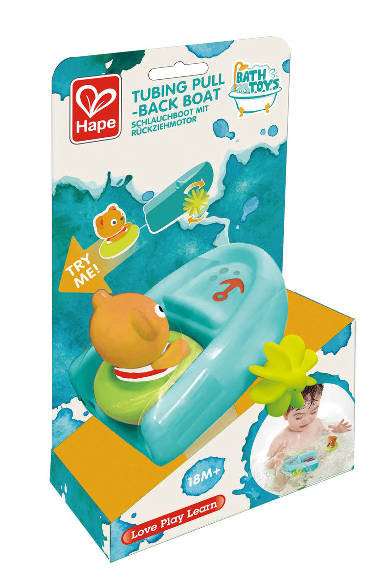 Hape Tubing Pull-Back Boat – Toyworld NZ