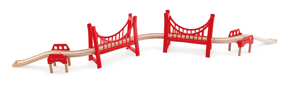 Hape Railway Extended Double Suspension Bridge – Toyworld NZ