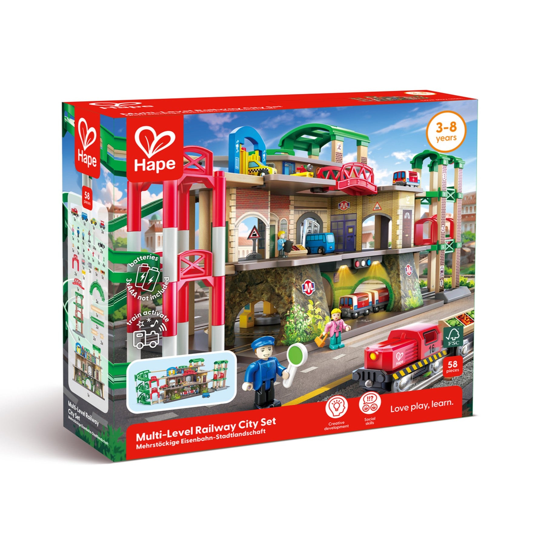 Hape Multi-Level Railway City Set – Toyworld NZ