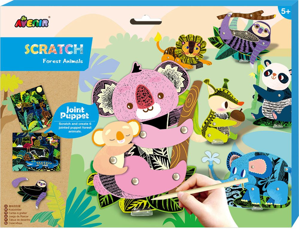 Avenir Jointed Puppet Scratch Art Forest Animals – Toyworld NZ