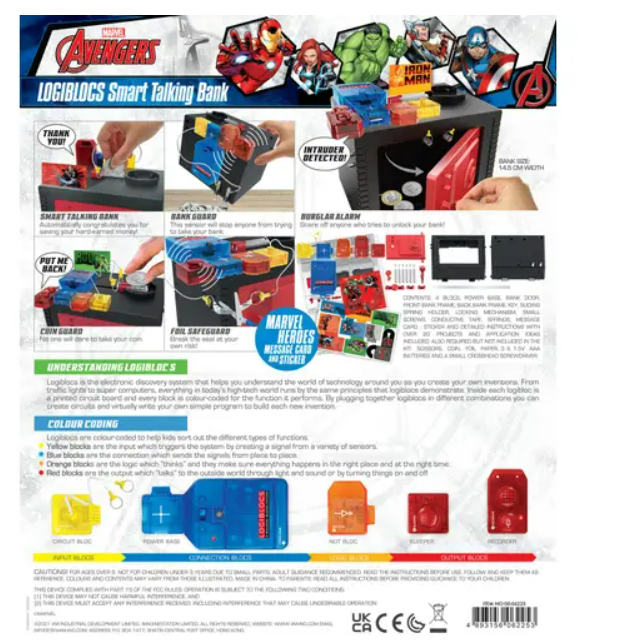 4M Logiblocks Marvel Avengers Smart Talking Bank – Toyworld NZ