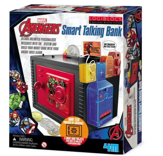 4M Logiblocks Marvel Avengers Smart Talking Bank – Toyworld NZ