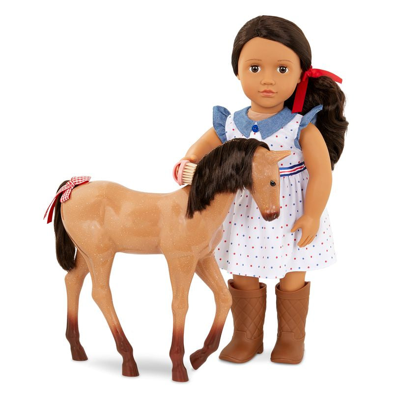 Our Generation 18Inch(45cm) Deluxe Doll Daria & Buckskin Appaloosa ...