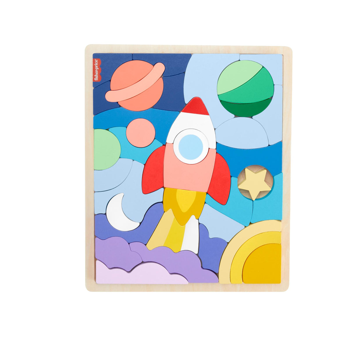 Fisher-Price Wooden Space Blocks Puzzle – Toyworld NZ