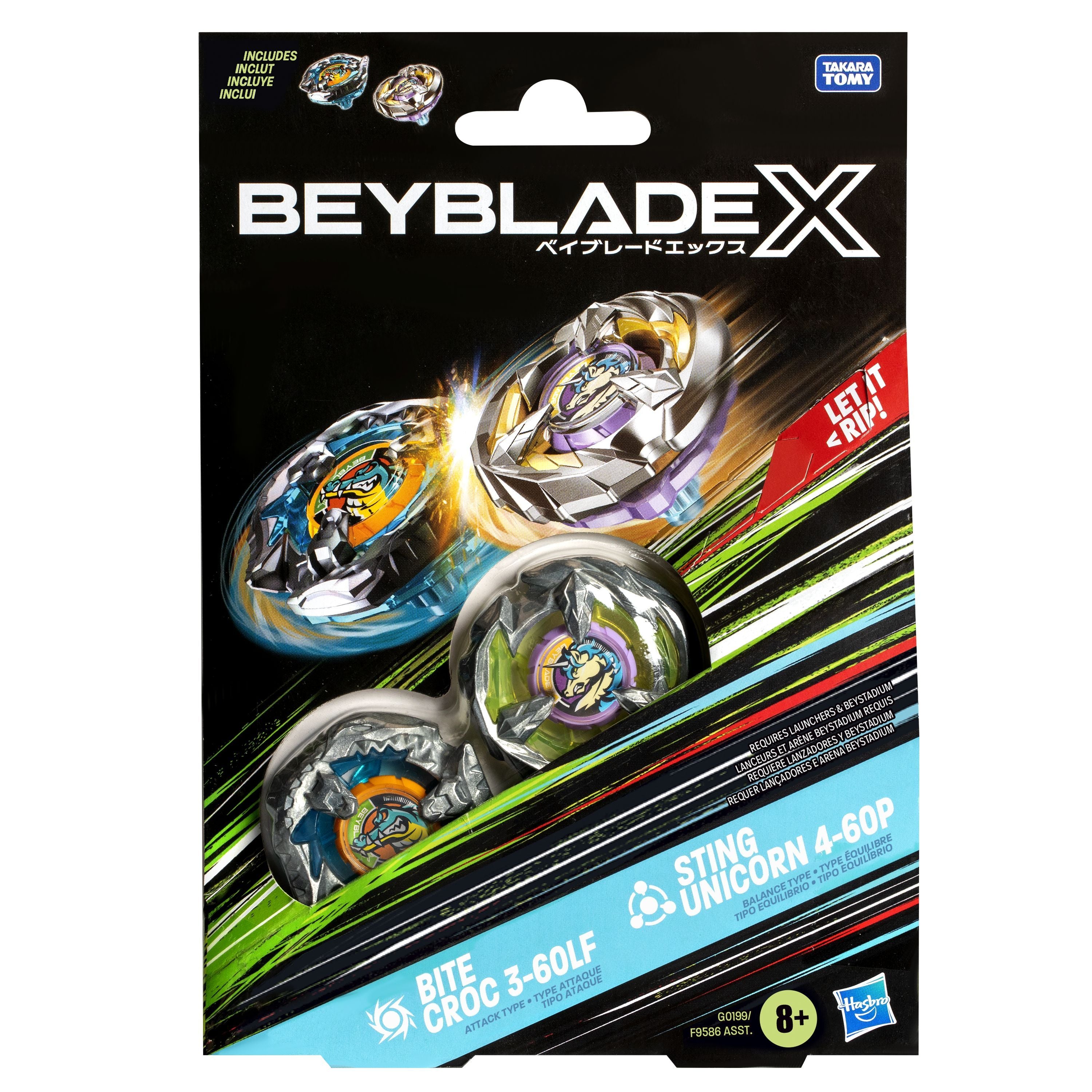 Beyblade X Bite Croc 3-60LF & Sting Unicorn 4-60P Dual Pack – Toyworld NZ