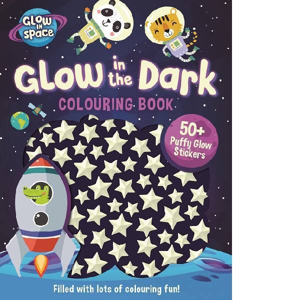 Glow In Space Glow In The Dark Coluring Book With Puffy Stickers ...