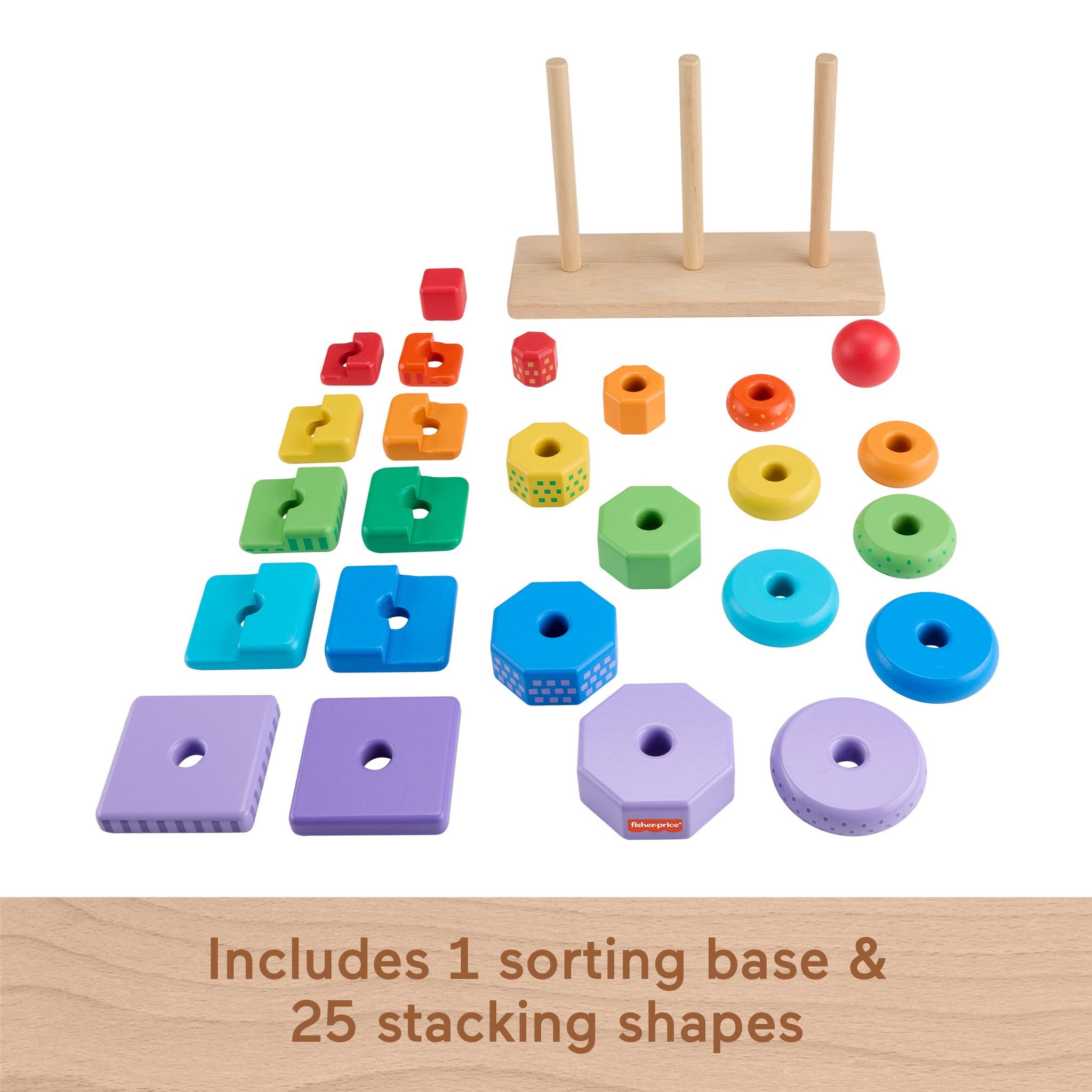 Fisher-Price Wood Stacking Shape Sorter – Toyworld NZ
