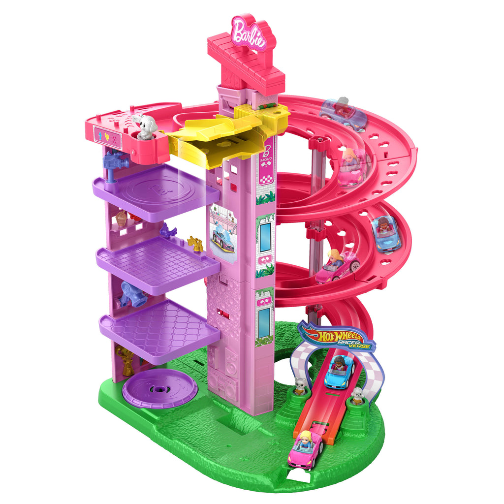 Hot Wheels Racer Verse Barbie Spiral Race Trackset – Toyworld NZ