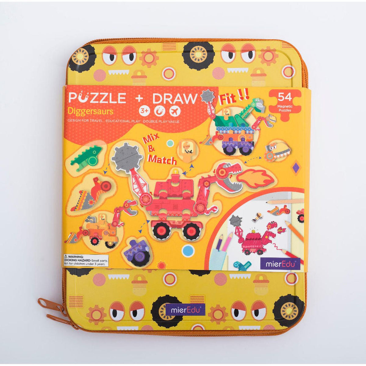 Mieredu Puzzle & Draw Magnetic Kit Diggersaurs – Toyworld NZ