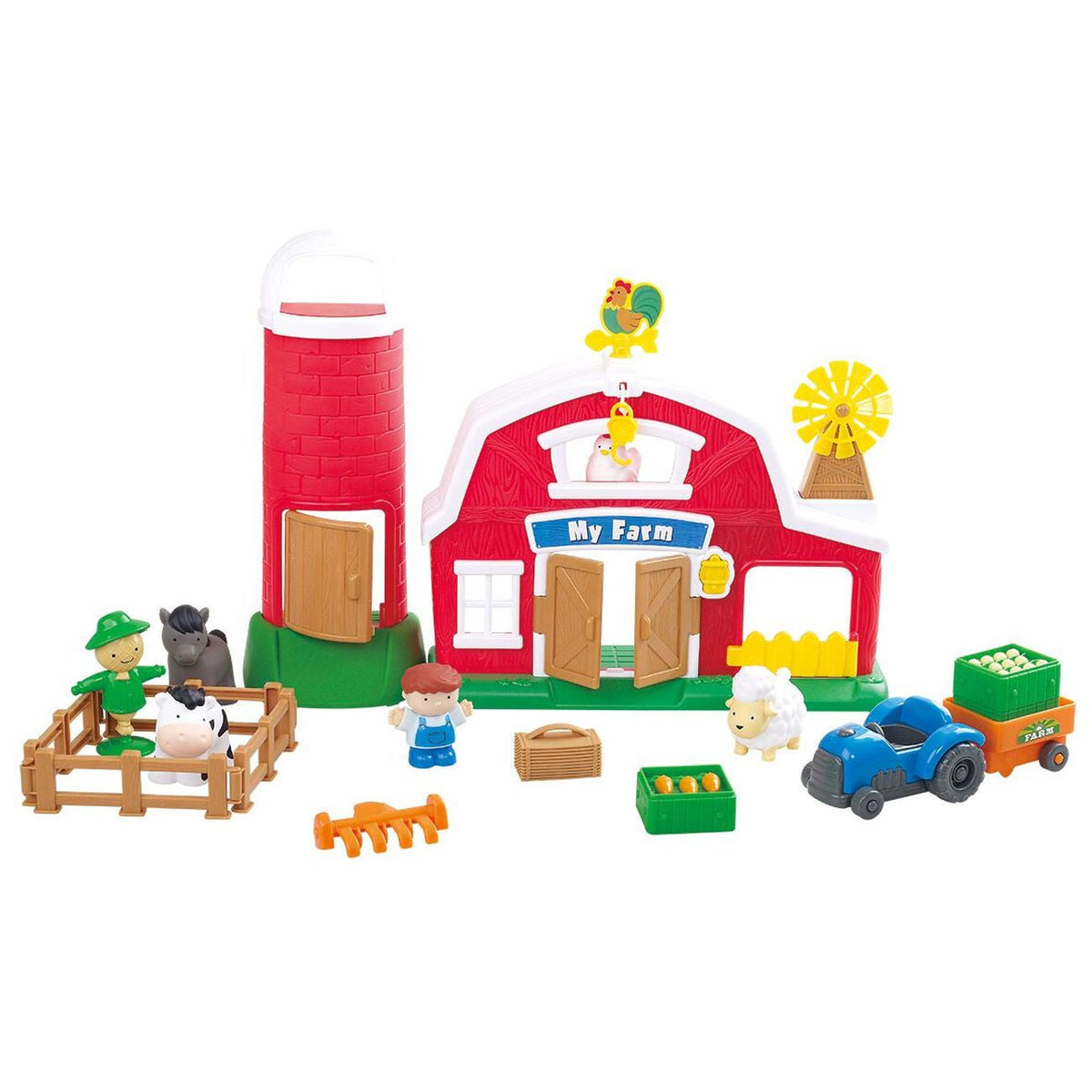 Playgo Toys Ent. Ltd. Busy Farm Life With Grain Silo Playset – Toyworld NZ