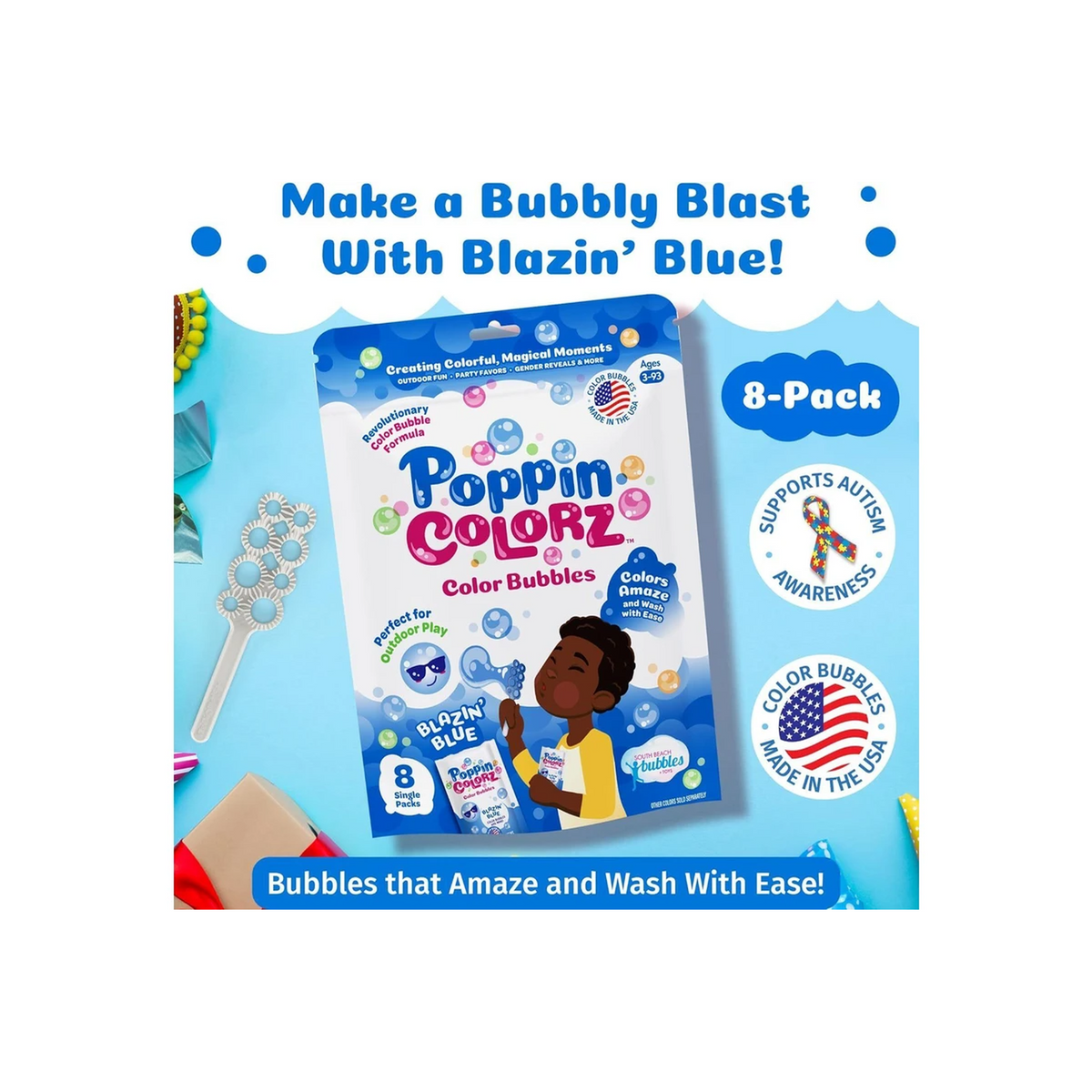 Poppin Colorz Color Bubbles Blazin Blue 8 Pack – Toyworld NZ