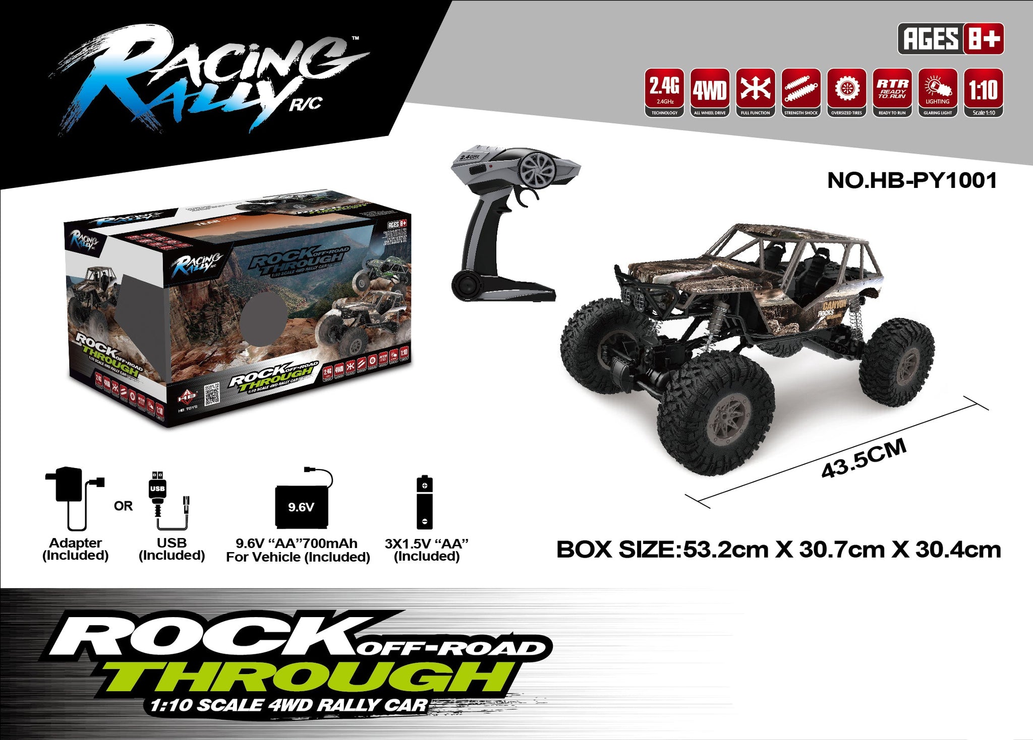 Racing Rally 1:10 Remote Control Rock Crawler Off Roader – Toyworld NZ