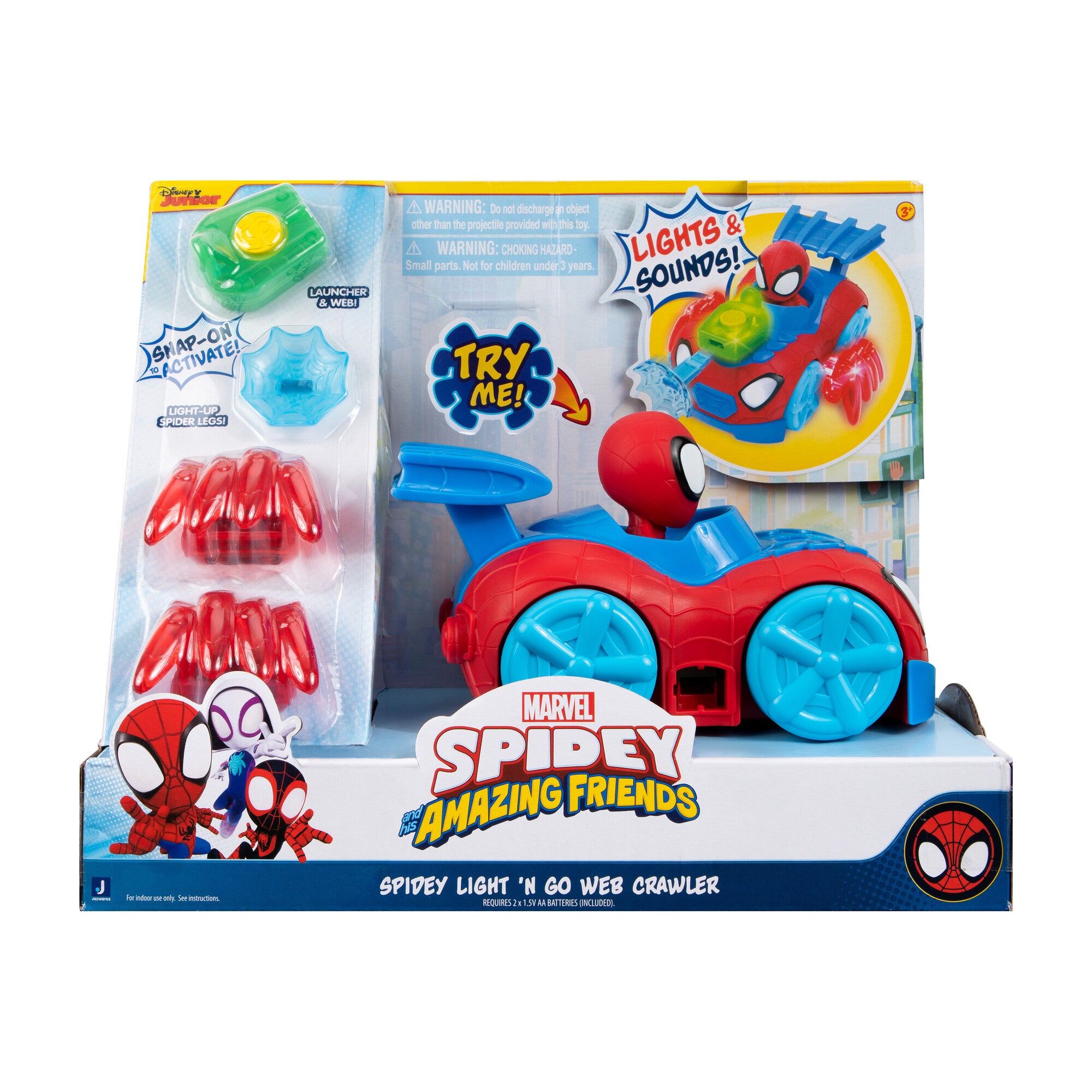 Marvel Spidey & His Amazing Friends Lightgo Web Crawler – Toyworld NZ