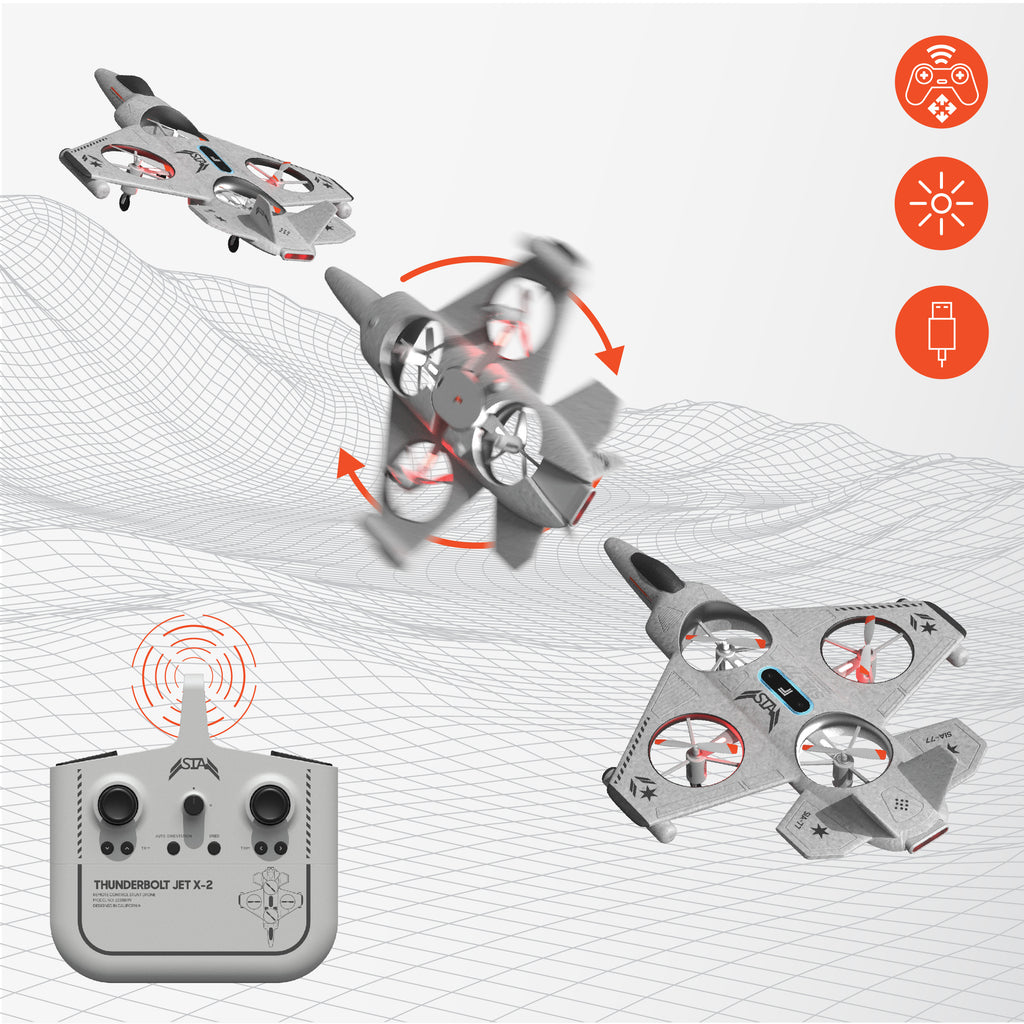 Sharper Image RC Thunderbolt Jet X-2 Stunt Drone – Toyworld NZ