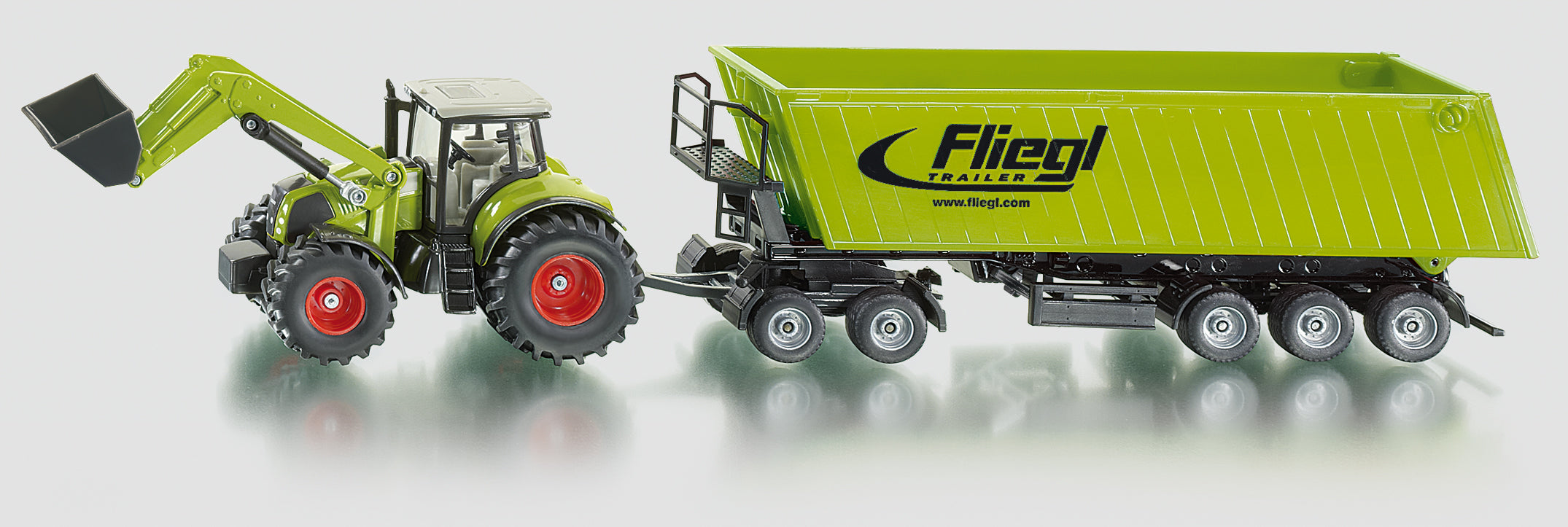 Siku 1949 1:50 Claas Tractor With Front Loader & Dolly & Tipping Trail ...