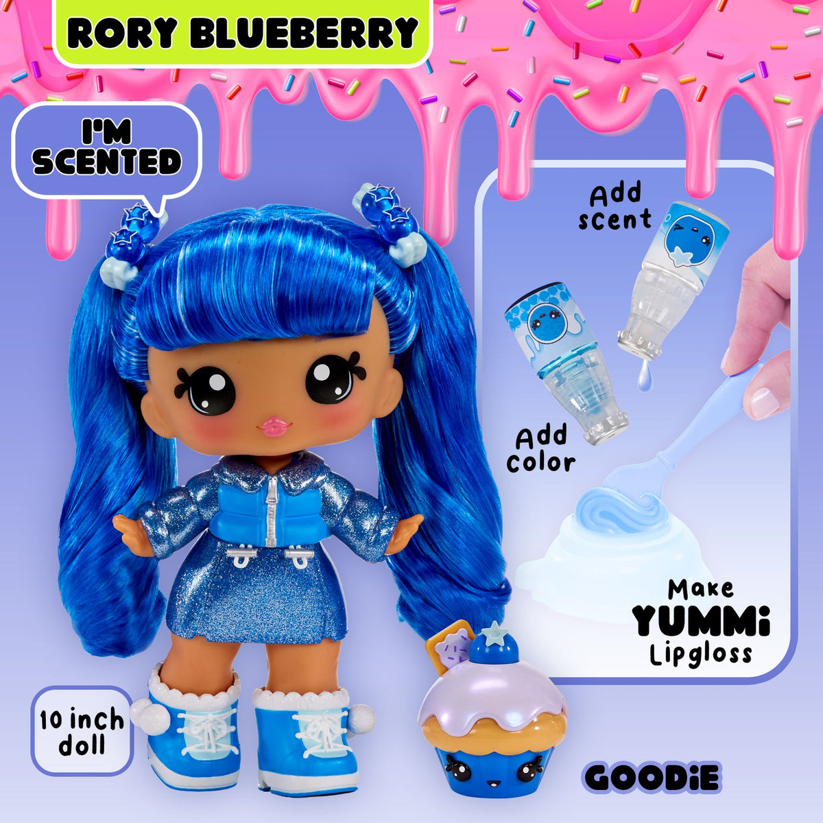 Yummiland Large Doll and Lipgloss Pet-Rory Blueberry – Toyworld NZ